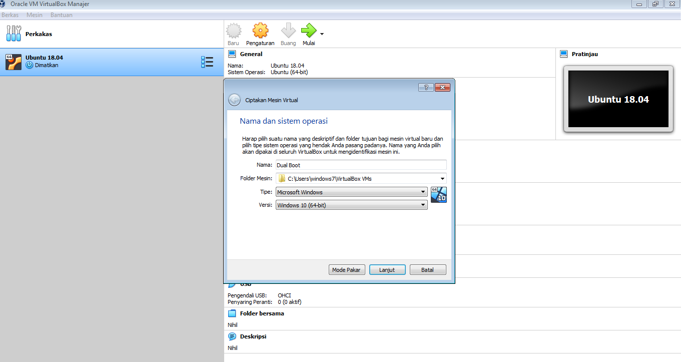 Cara Instal Dual Boot dari VirtualBox Terbaru 2020 - SENANG BERBAGI